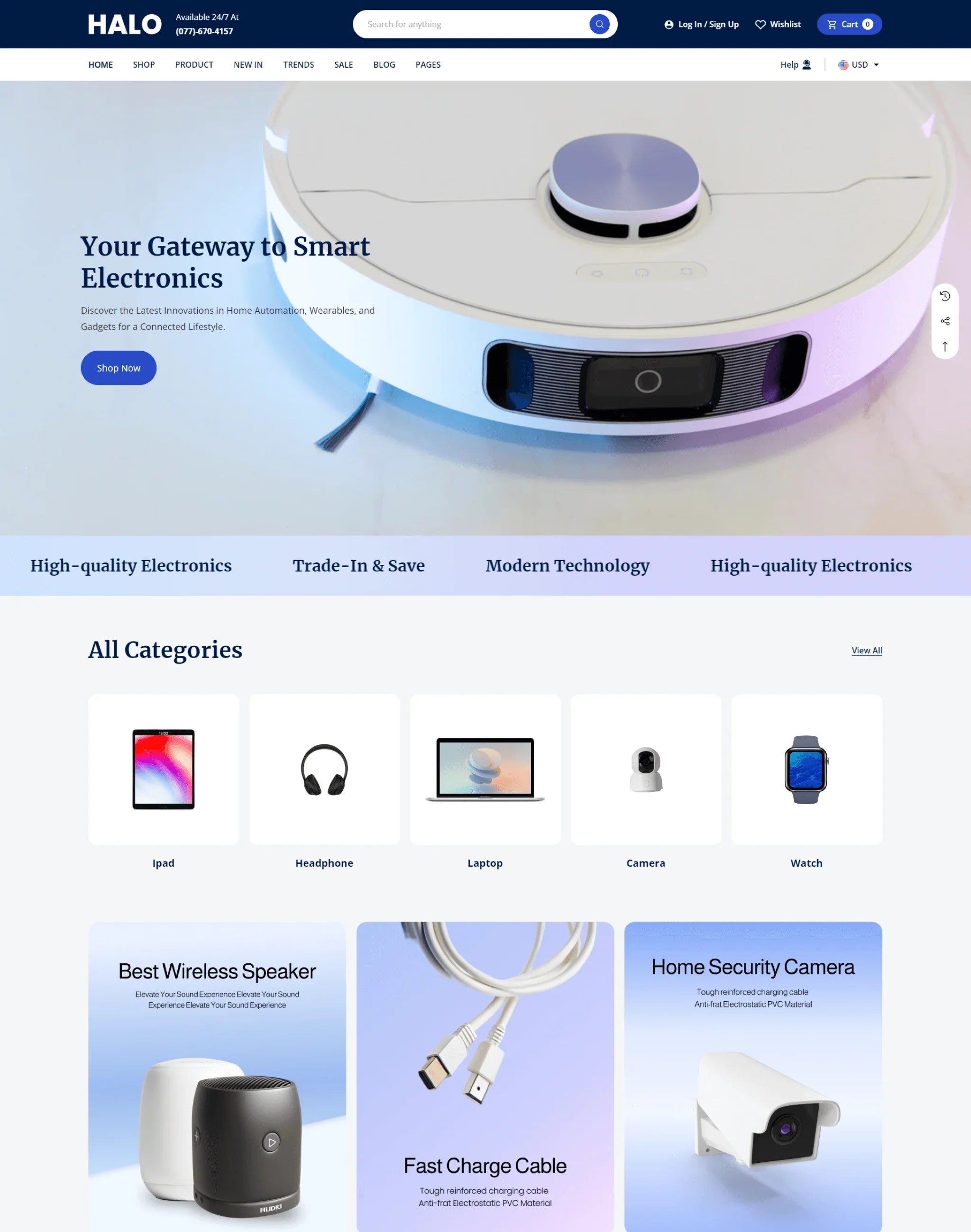 Halo Electronics Ecommerce Template | Premium Themes | HaloThemes