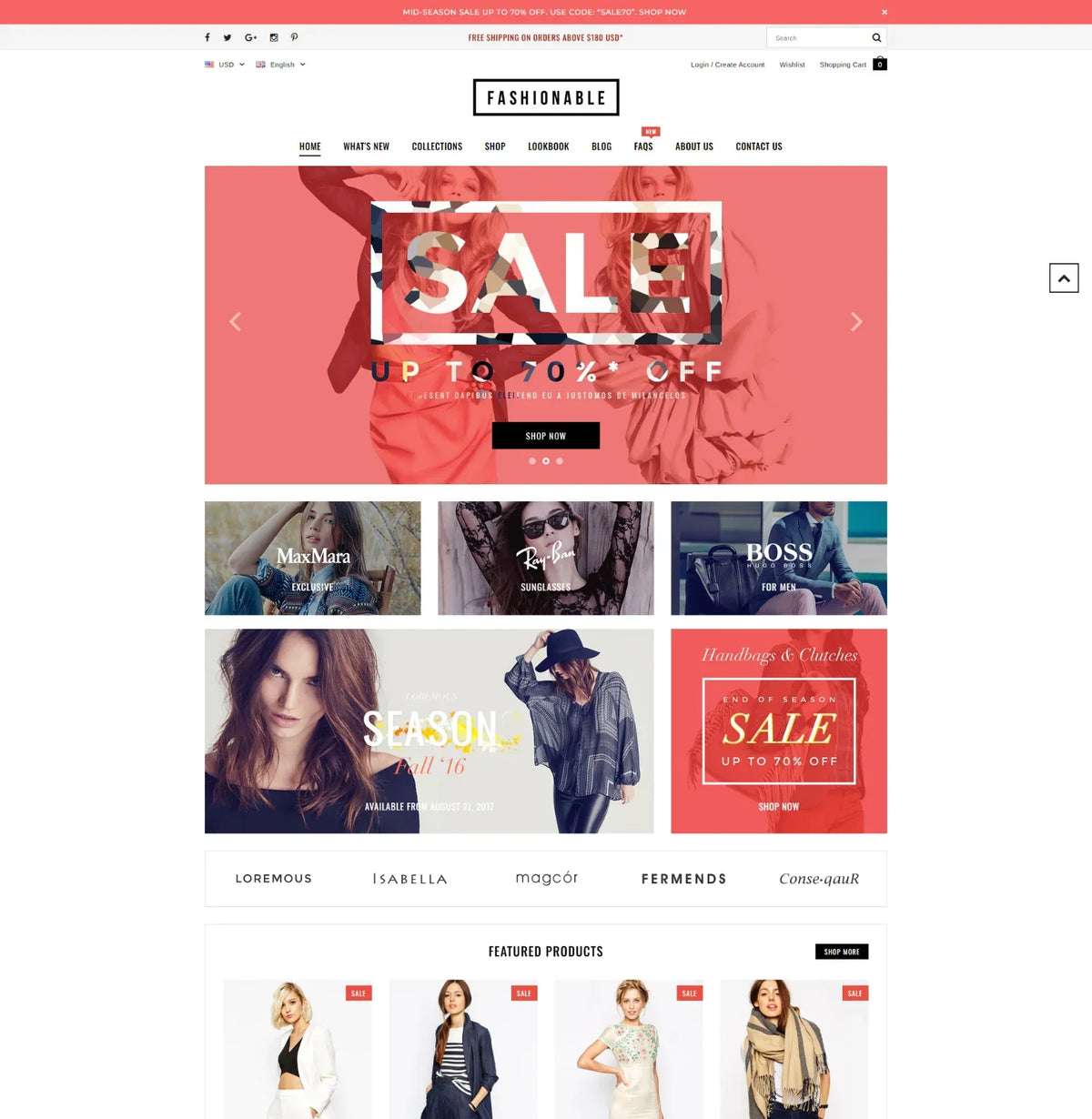 Fashionable - Clothing and Accessories Ecommerce Website Template ...