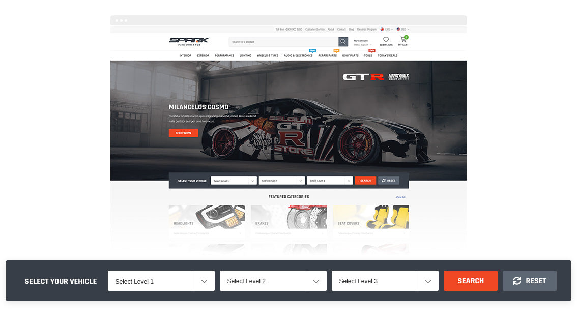 Spark Theme - Auto Parts Ecommerce Website Template