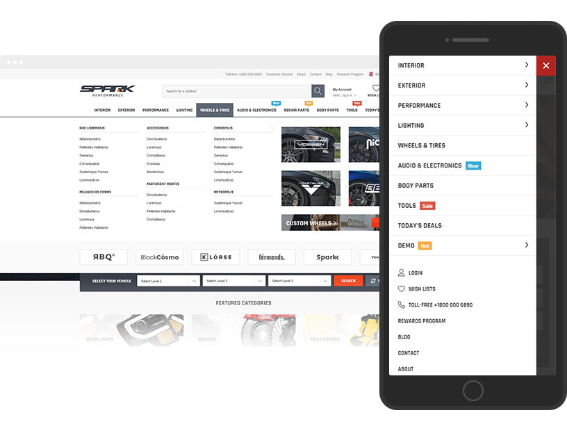 Spark Theme - Car and Automotive Ecommerce Website Template
