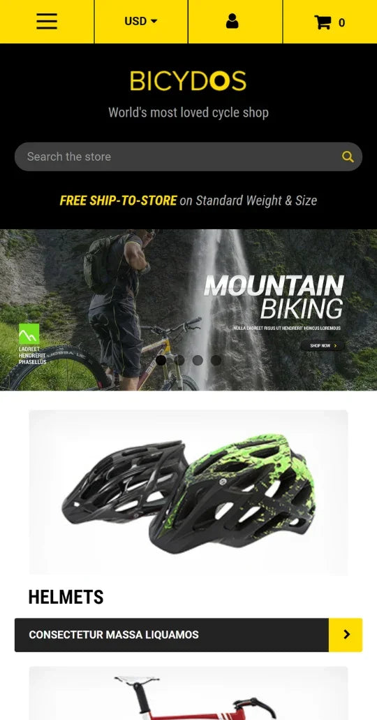 Bicydos – Bike and Hiking Gear Ecommerce Website Template