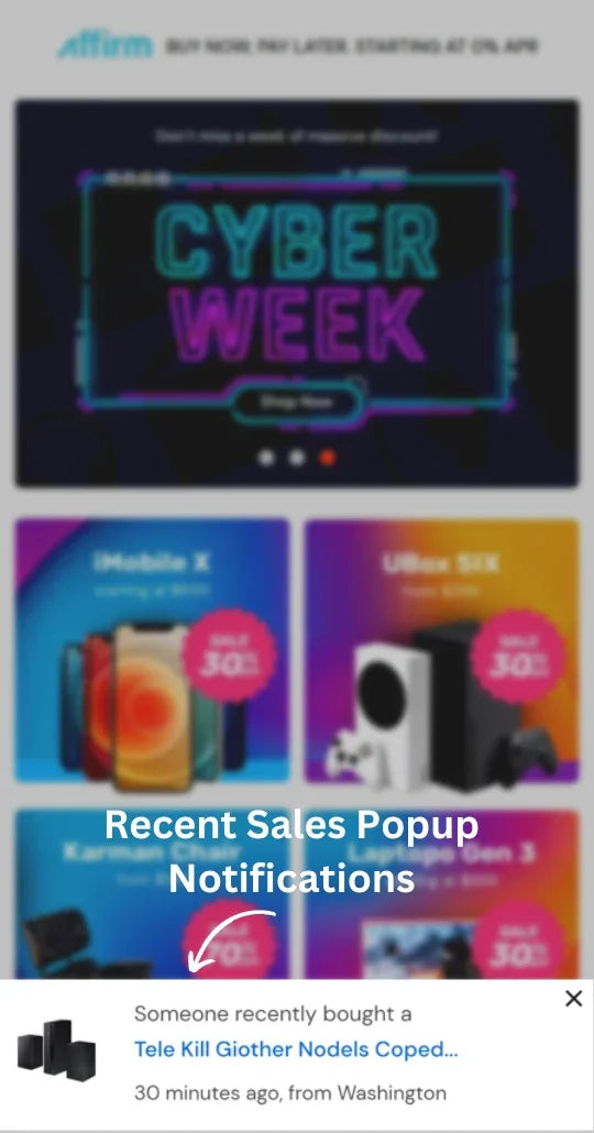 Recent Sales Pop-up Notifications: Boost Sales with Purchase Alerts