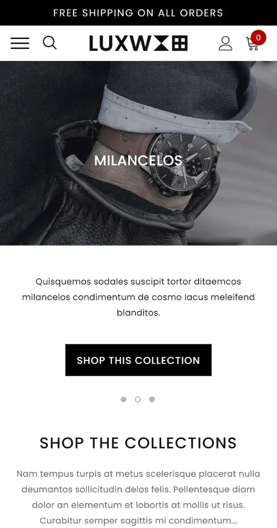Luxwatch - Timepieces & Accessories - Ecommerce Website Template