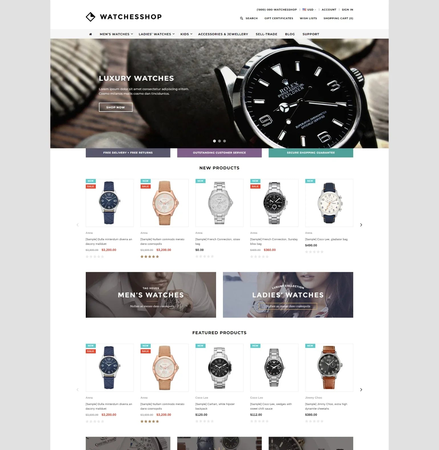 Apparel & Accessories - Ecommerce Website Template
